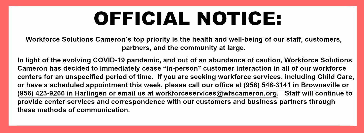 Workforce Solutions Cameron | Workforce Solutions Cameron