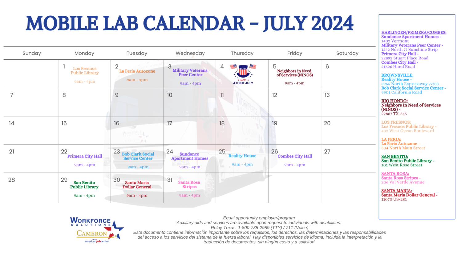 Events from July 1 – April 12 | Workforce Solutions Cameron