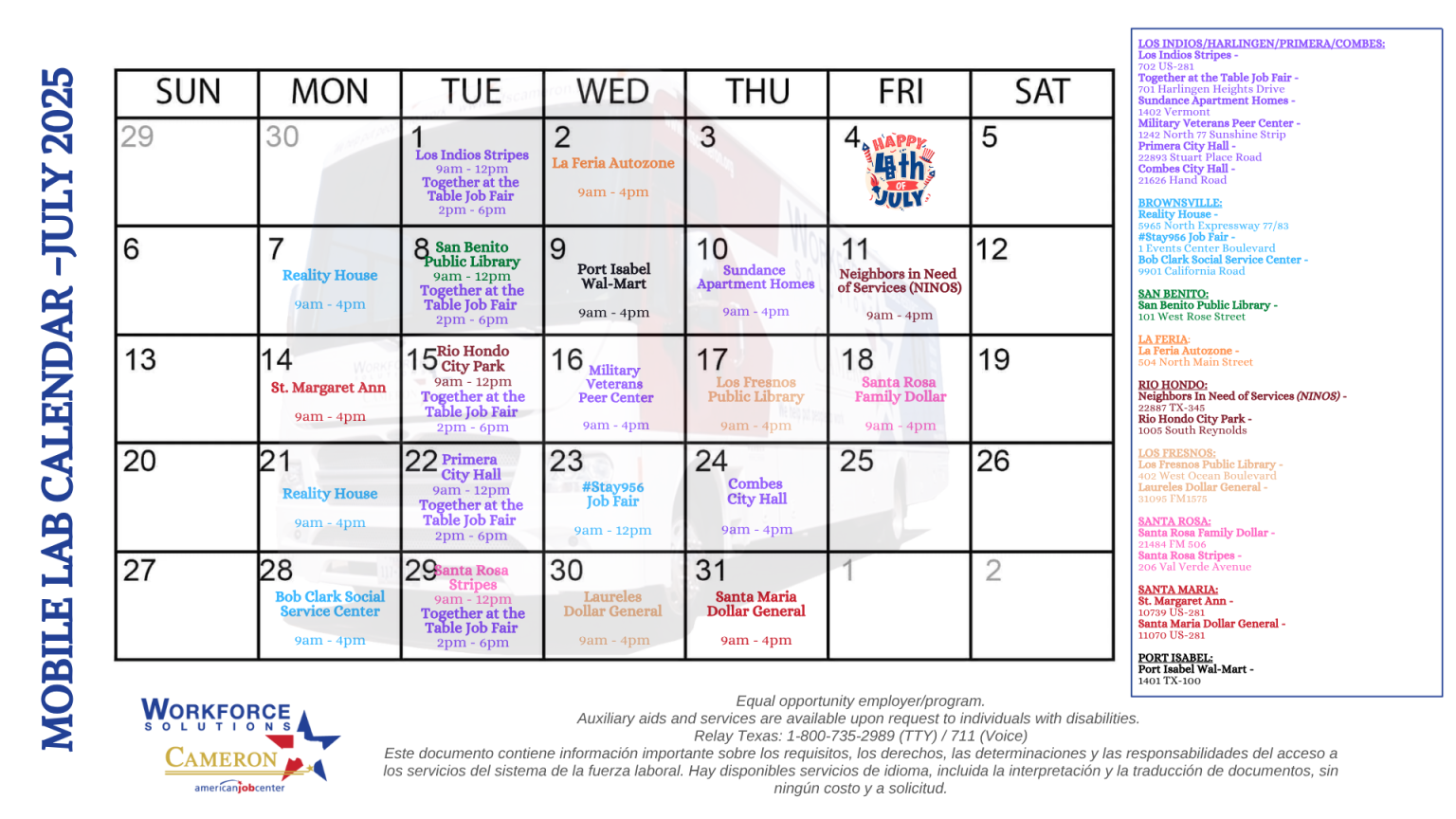 Events for December 2025 | Workforce Solutions Cameron