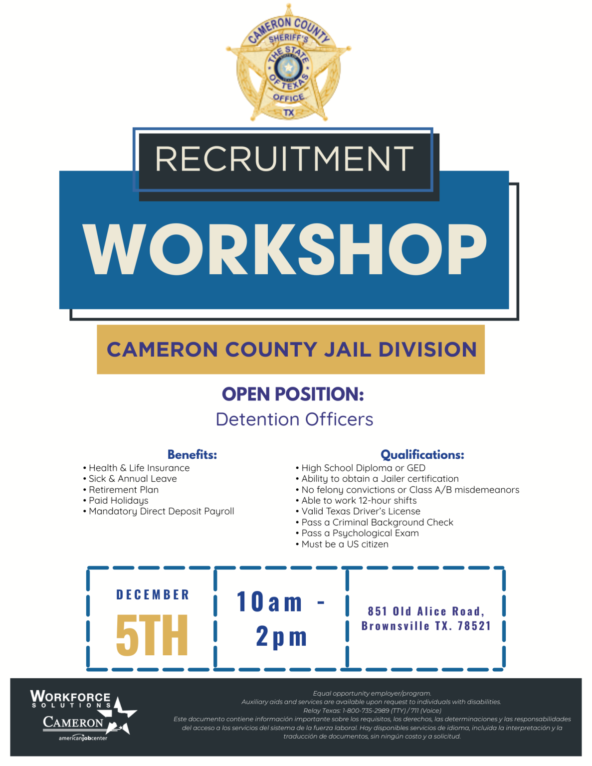 Events for December 2025 | Workforce Solutions Cameron